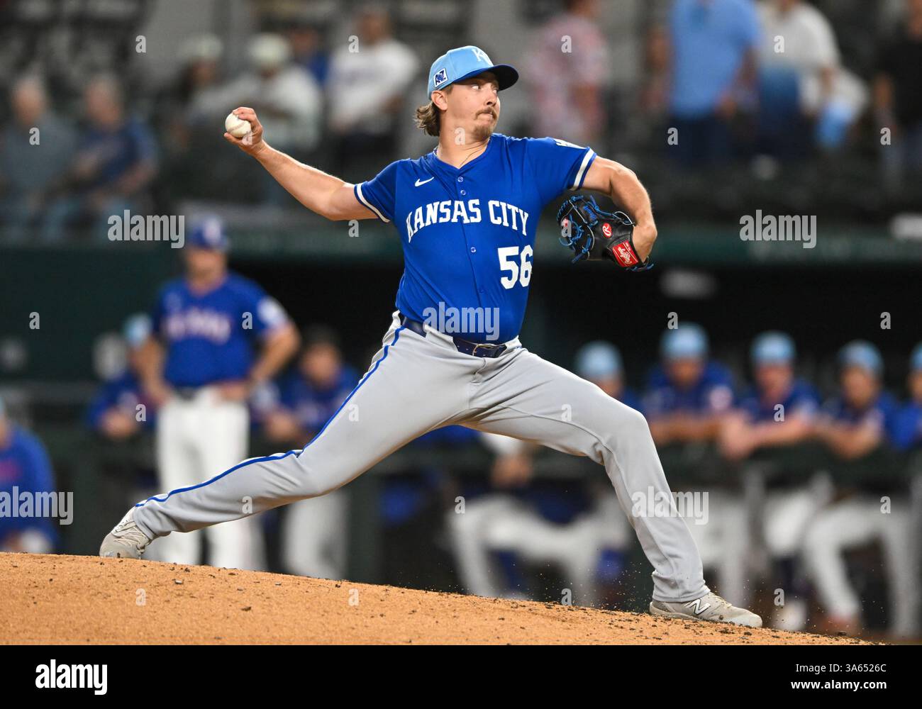 Kansas City Royals pitcher Hunter Harvey throws in the seventh inning ...