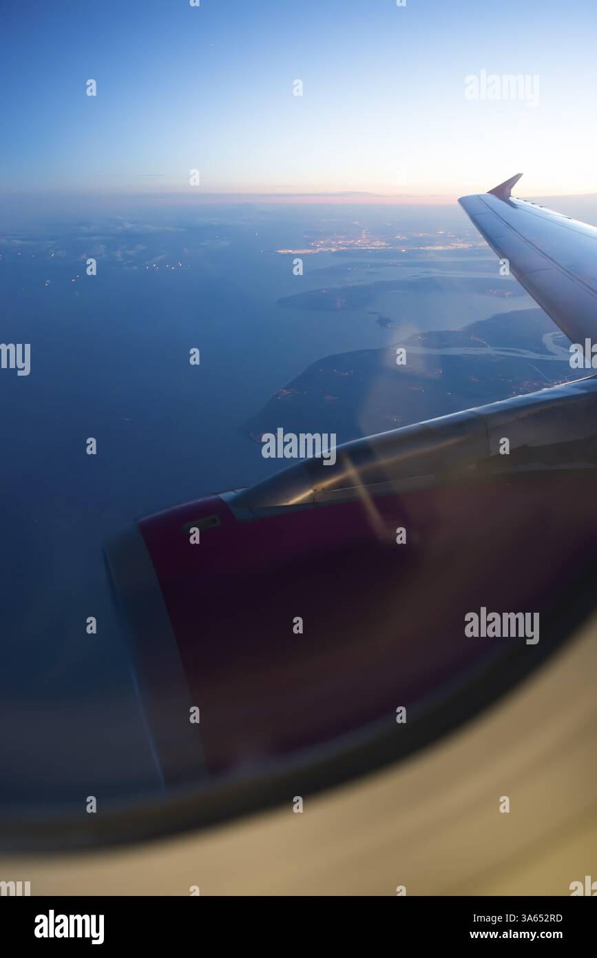 Night view Out Of Airplane Window Stock Photo - Alamy