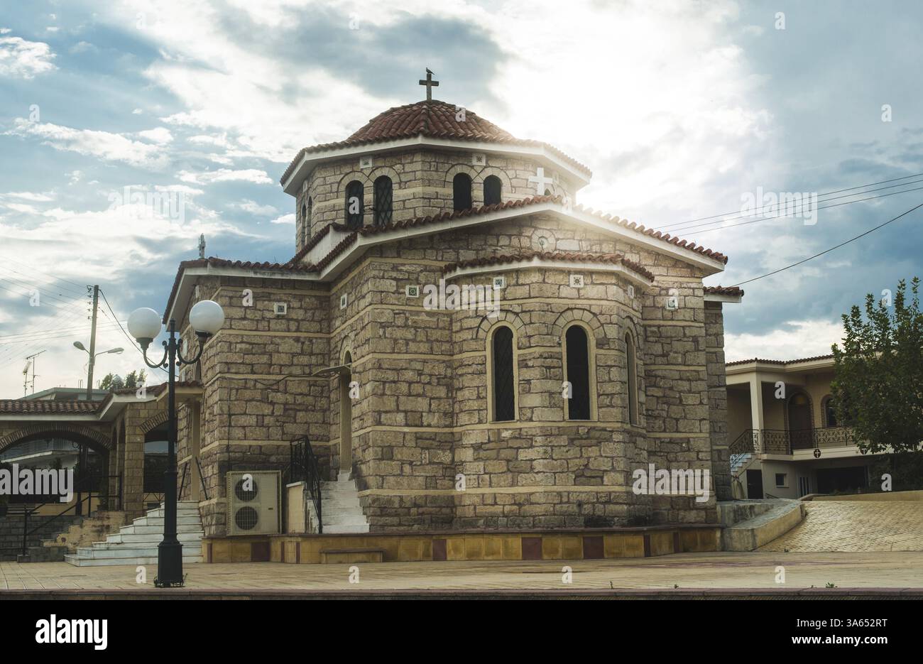 Typical Greek church. Blue sky. Greece Stock Photo - Alamy