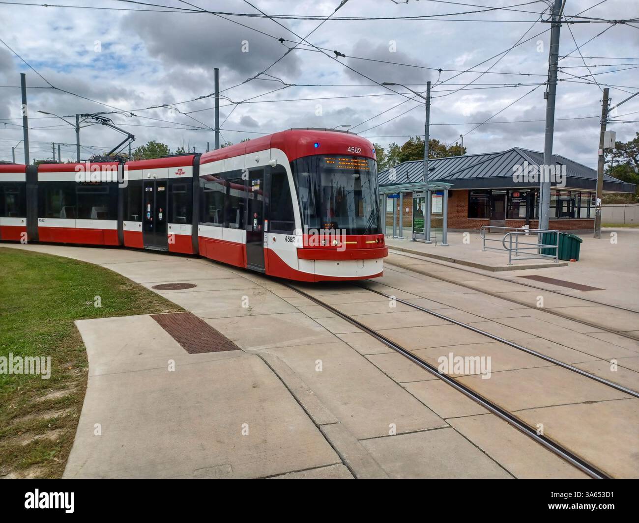 Toronto, ON, Canada – July 19, 2024: A modern TTC streetcar navigates a ...