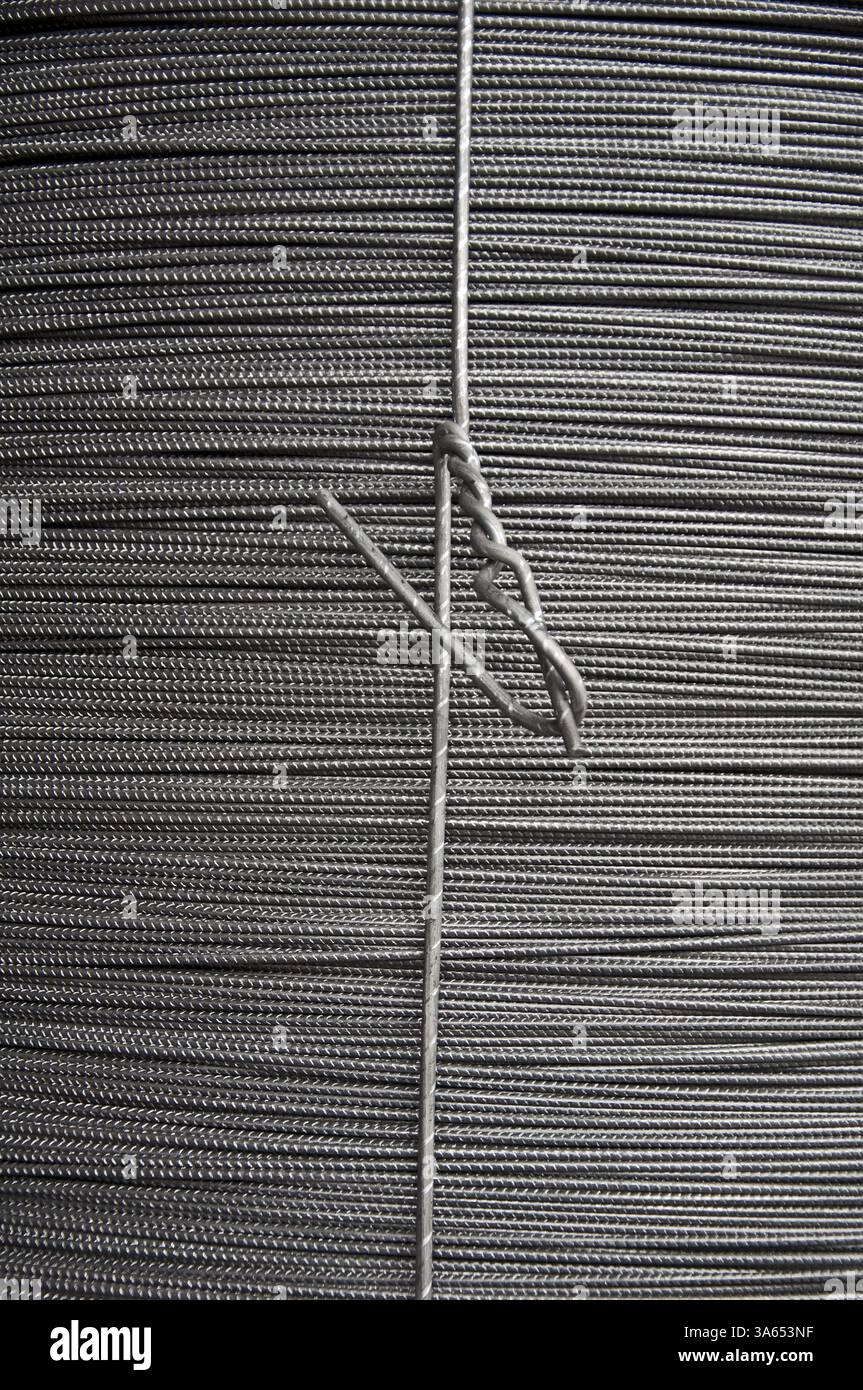 Reinforcing steel bars on roll. Construction materials Stock Photo - Alamy