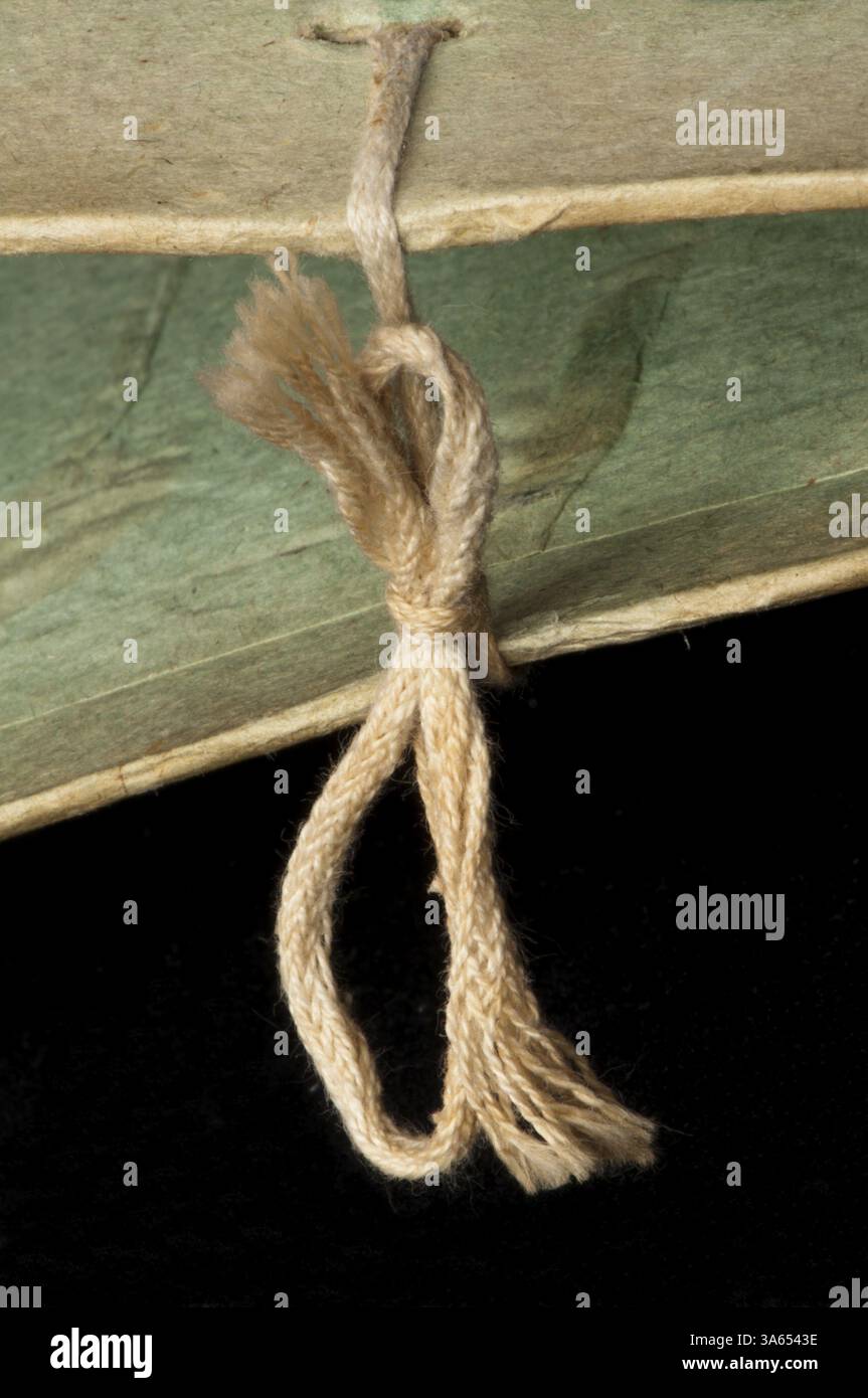 Old tattered folder tied with rope Stock Photo - Alamy