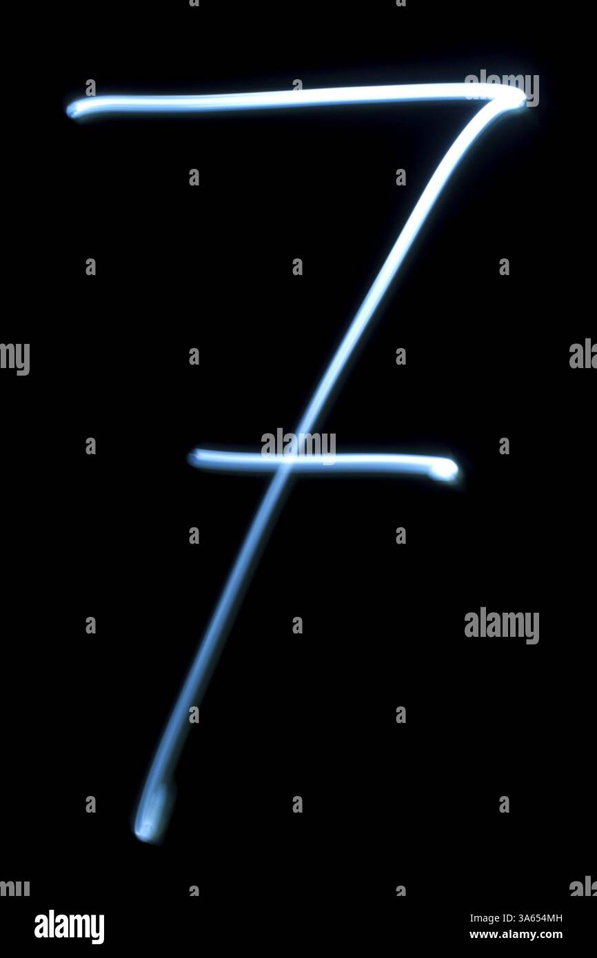 Number seven digit from natural neon light Stock Photo - Alamy