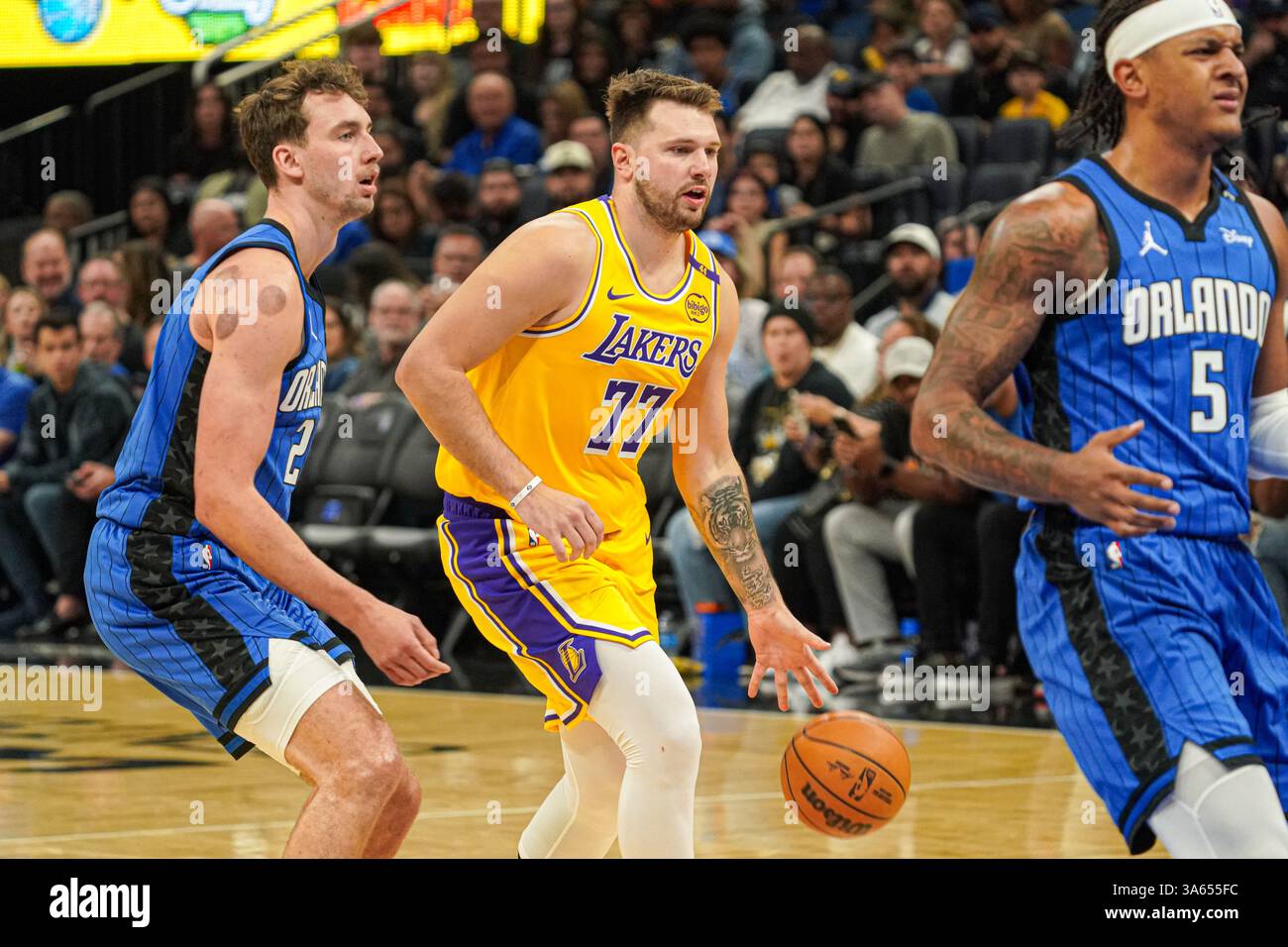 Orlando, Florida, USA, March 24, 2025, Los Angeles Lakers guard Luka ...