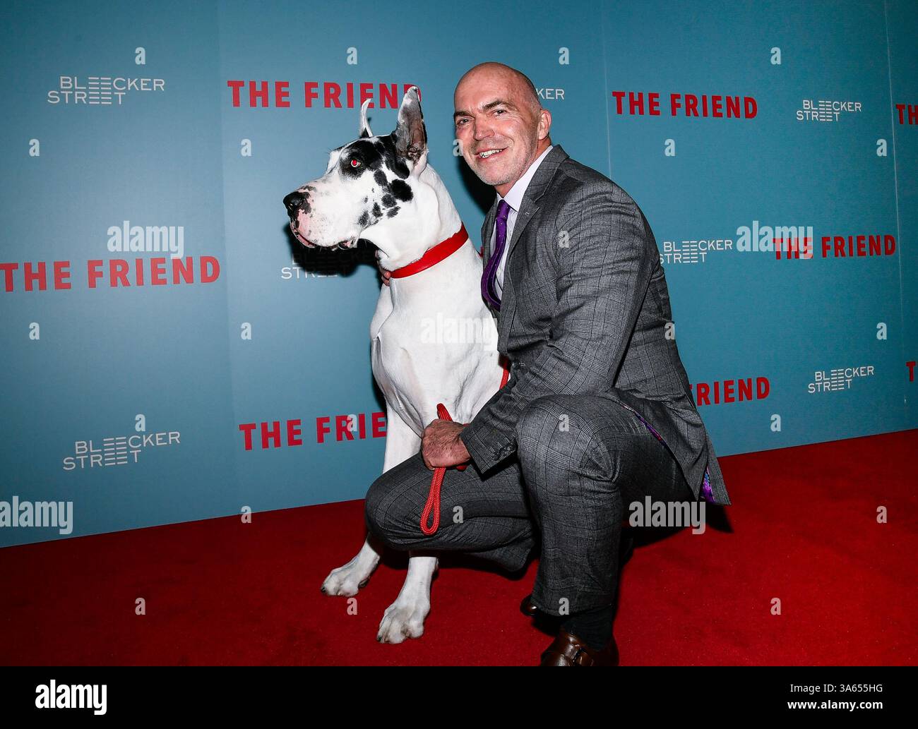 Don Sturz, right, snd Bing the dog attend the premiere of "The Friend ...