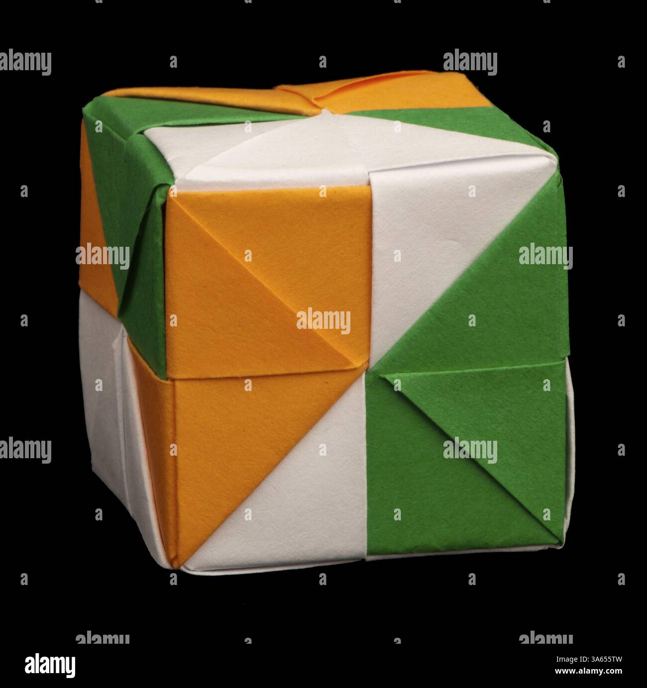 Paper made multi colored patterned cubes folded origami style Stock ...