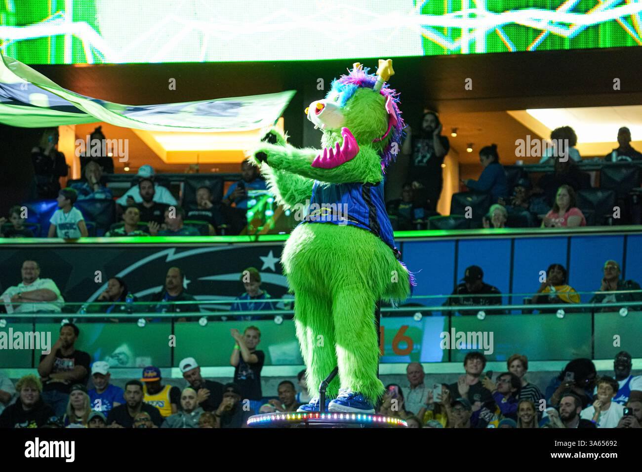 Orlando, Florida, USA, March 24, 2025, Orlando Magic mascot Stuff the ...