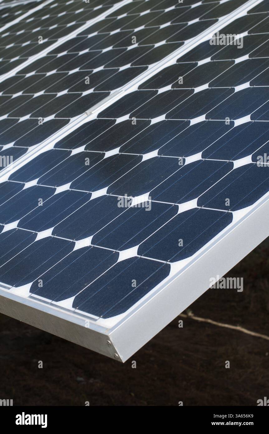 Blue solar Panels. Closeup background Stock Photo - Alamy