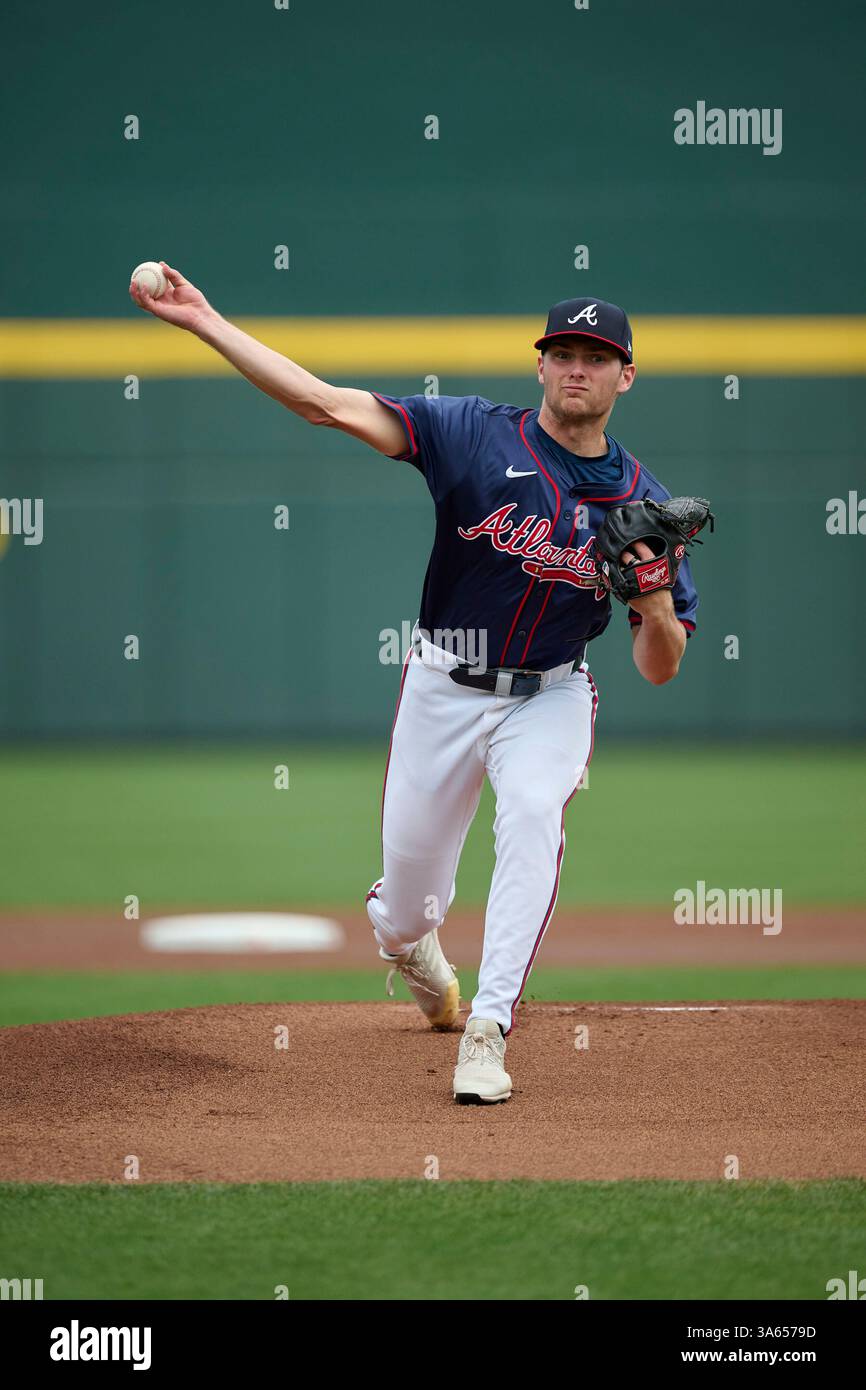 Atlanta Braves pitcher JR Ritchie (80) during an MLB Spring Breakout game against the Detroit ...
