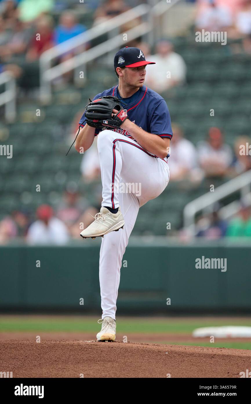 Atlanta Braves pitcher JR Ritchie (80) during an MLB Spring Breakout game against the Detroit ...