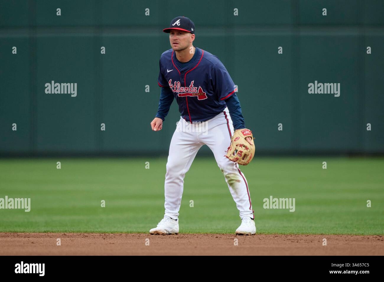 Atlanta Braves second baseman Luke Waddell (56) during an MLB Spring ...