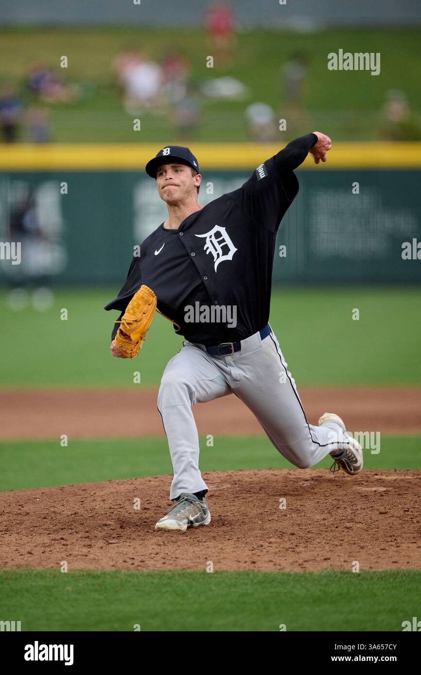 Detroit Tigers pitcher Micah Ashman (12) during an MLB Spring Breakout ...