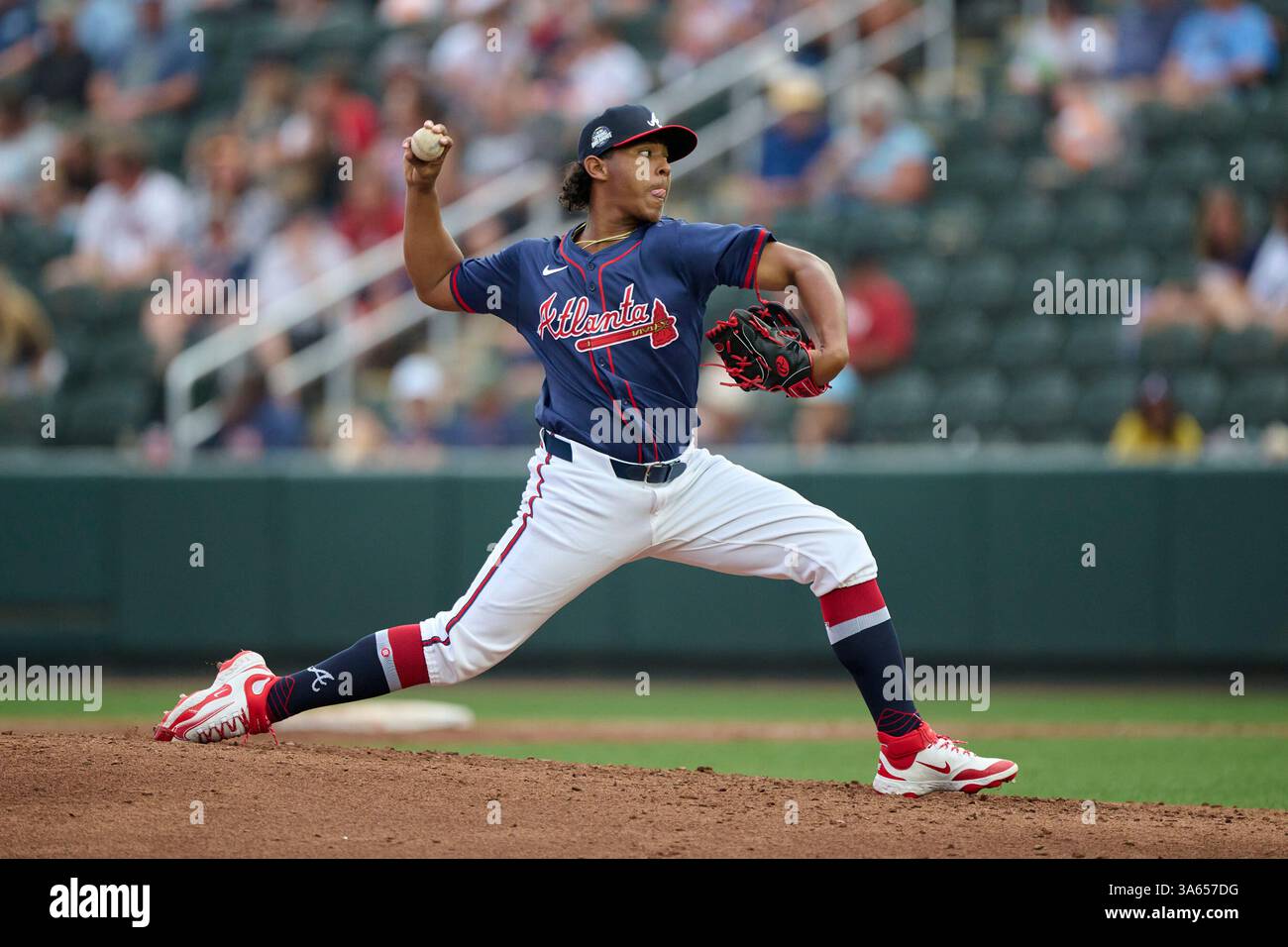 Atlanta Braves pitcher Didier Fuentes (12) during an MLB Spring ...