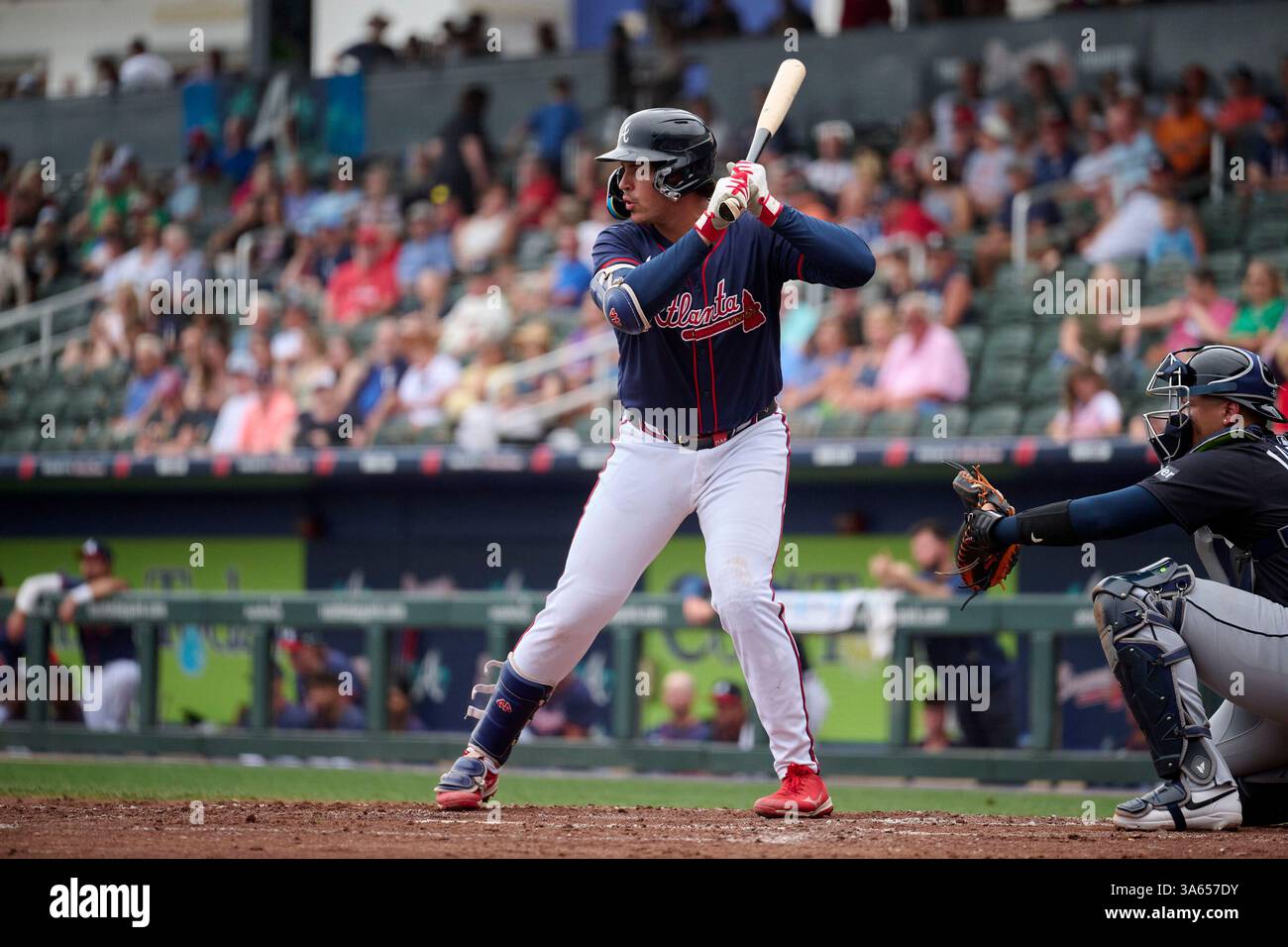 Atlanta Braves David McCabe (92) at bat during an MLB Spring Breakout ...