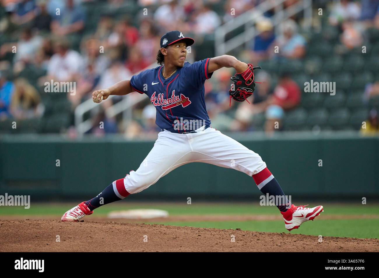 Atlanta Braves pitcher Didier Fuentes (12) during an MLB Spring ...