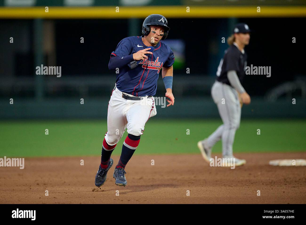 Atlanta Braves Cal Conley (55) running the bases during an MLB Spring Breakout game against the ...