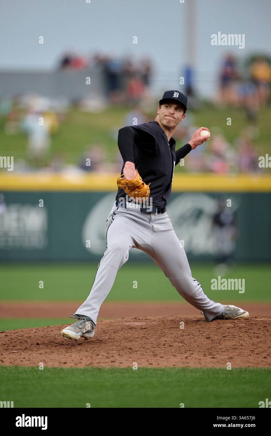 Detroit Tigers pitcher Micah Ashman (12) during an MLB Spring Breakout ...