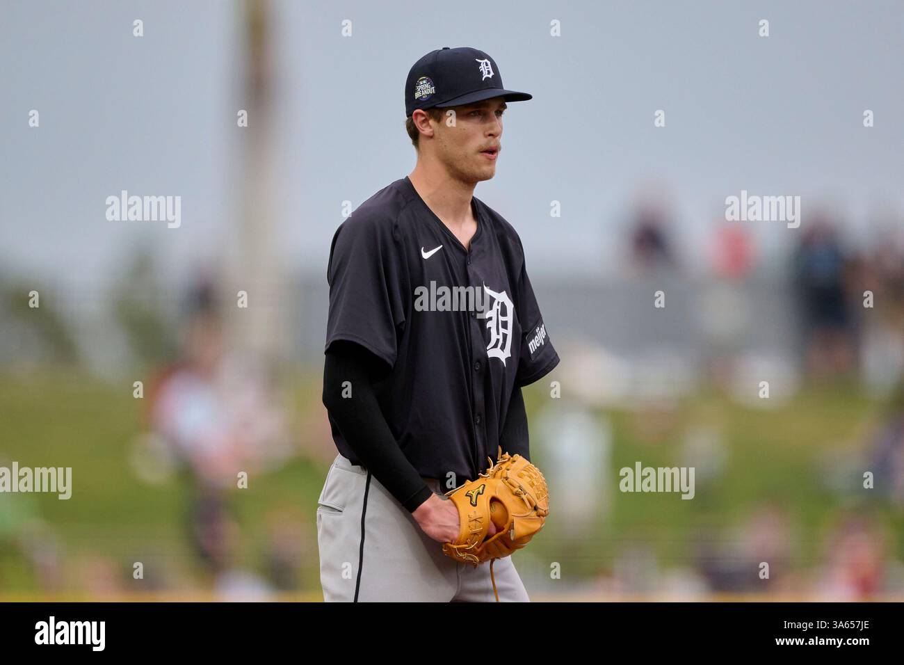 Detroit Tigers pitcher Micah Ashman (12) during an MLB Spring Breakout ...