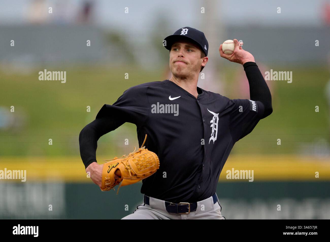 Detroit Tigers pitcher Micah Ashman (12) during an MLB Spring Breakout ...
