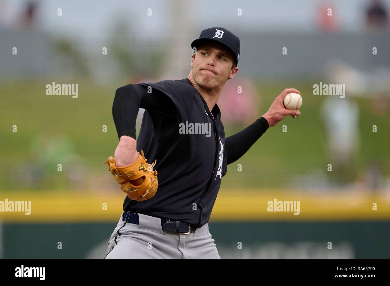 Detroit Tigers pitcher Micah Ashman (12) during an MLB Spring Breakout ...