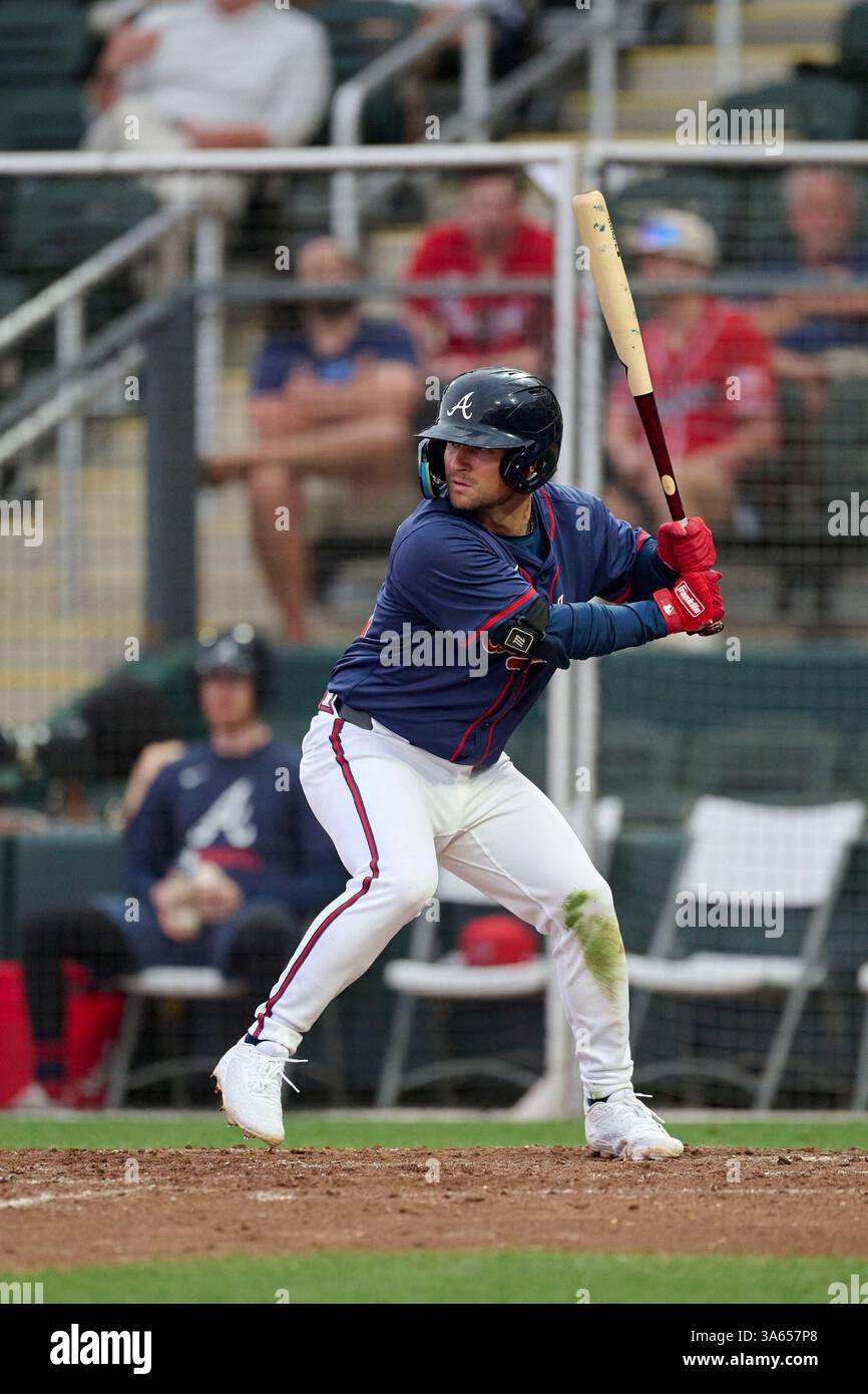 Atlanta Braves Luke Waddell (56) at bat during an MLB Spring Breakout ...