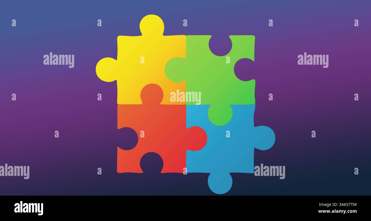 Colorful puzzle pieces connecting together, symbolizing autism ...