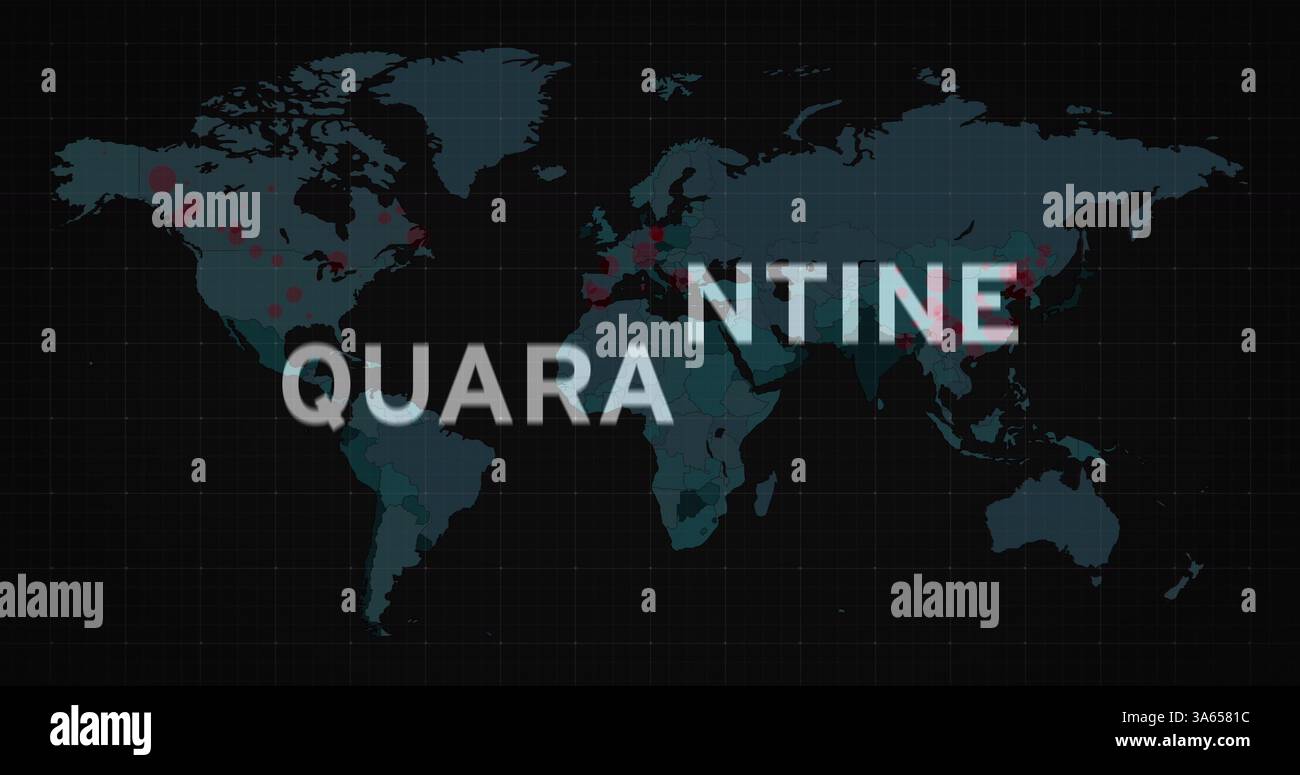 Image of warning slogans over world map showing increasing areas of ...