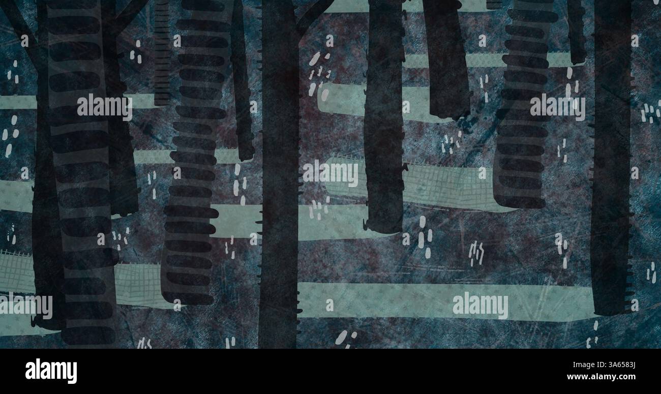 Image of tree trunks with shadows on cracked distressed pattern Stock ...