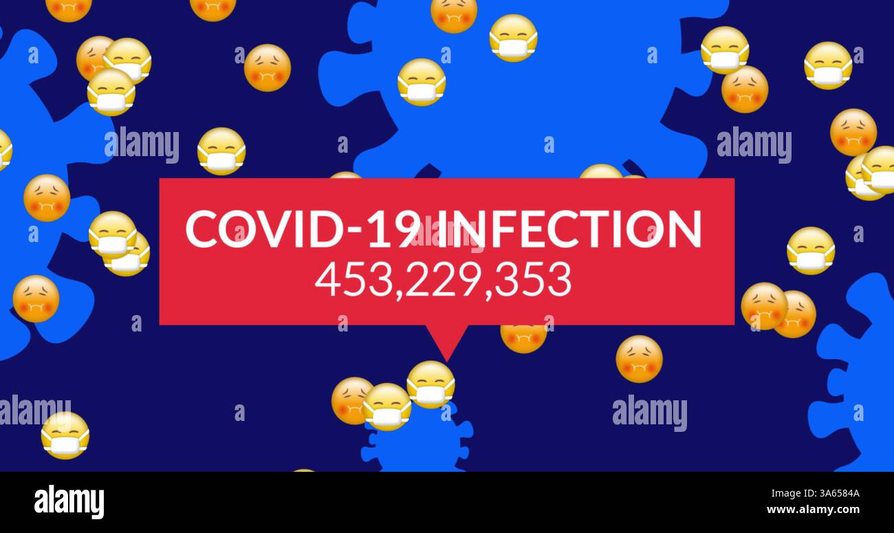 Image of cells with speech bubble showing covid 19 infection cases and ...