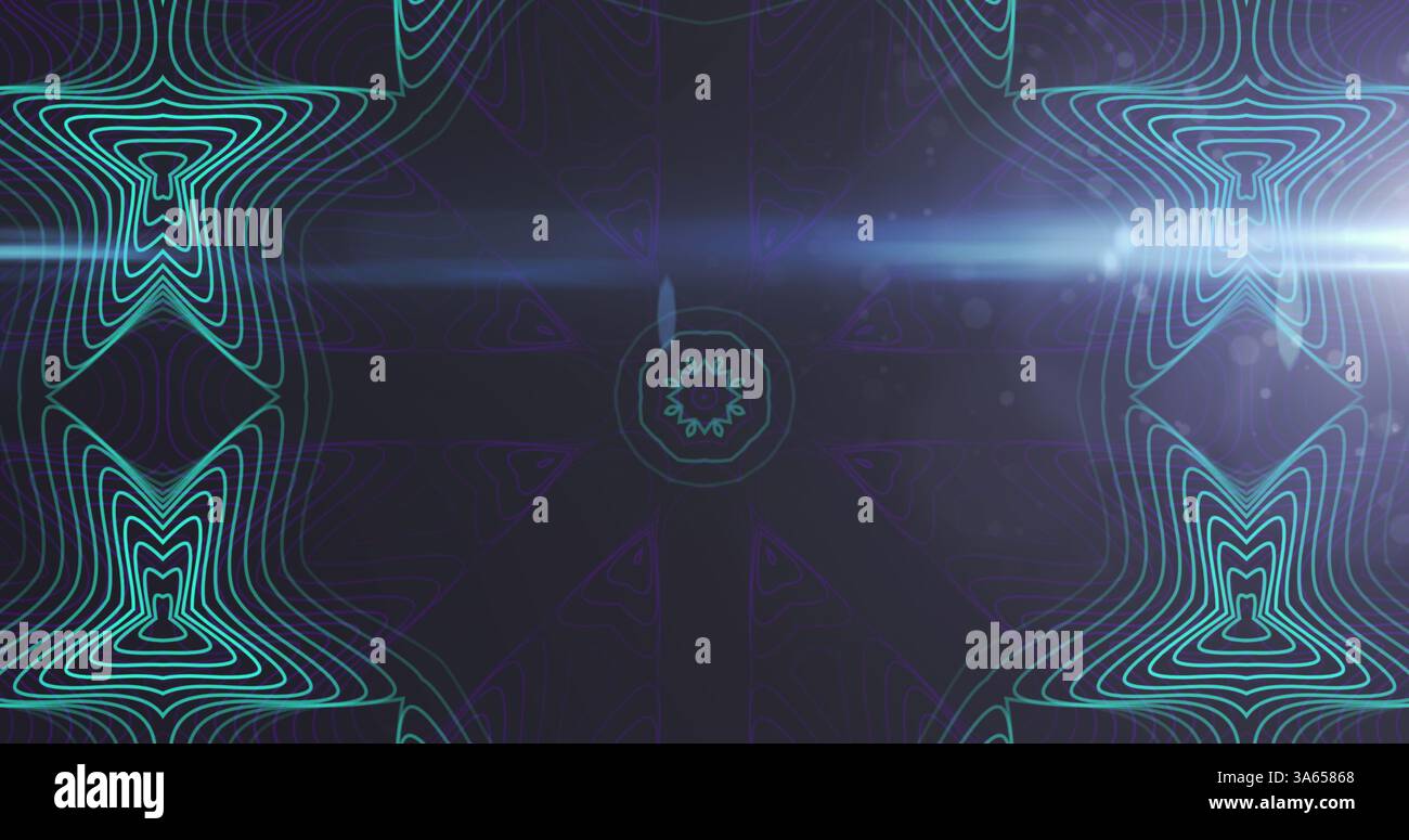 Image of kaleidoscope green abstract shapes moving in hypnotic motion ...