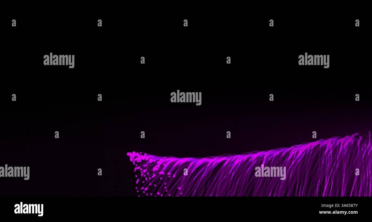 Image of rolling explosion of purple light trails on black background ...