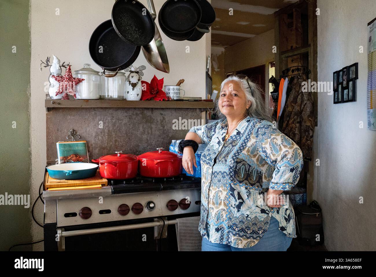 Chad Newman, who often cooks for the community, poses for a photo in ...