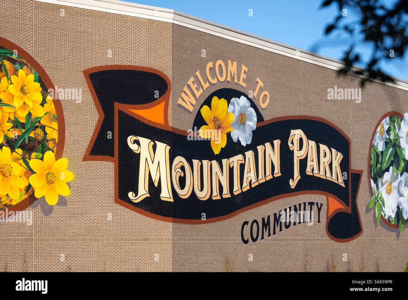 Welcome to Mountain Park Community painted mural in Gwinnett County ...