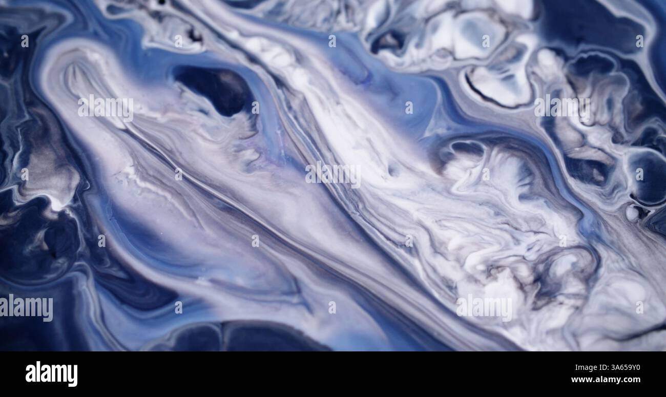 Wet marble. Particles background. Blur blue white colorful paint in ...