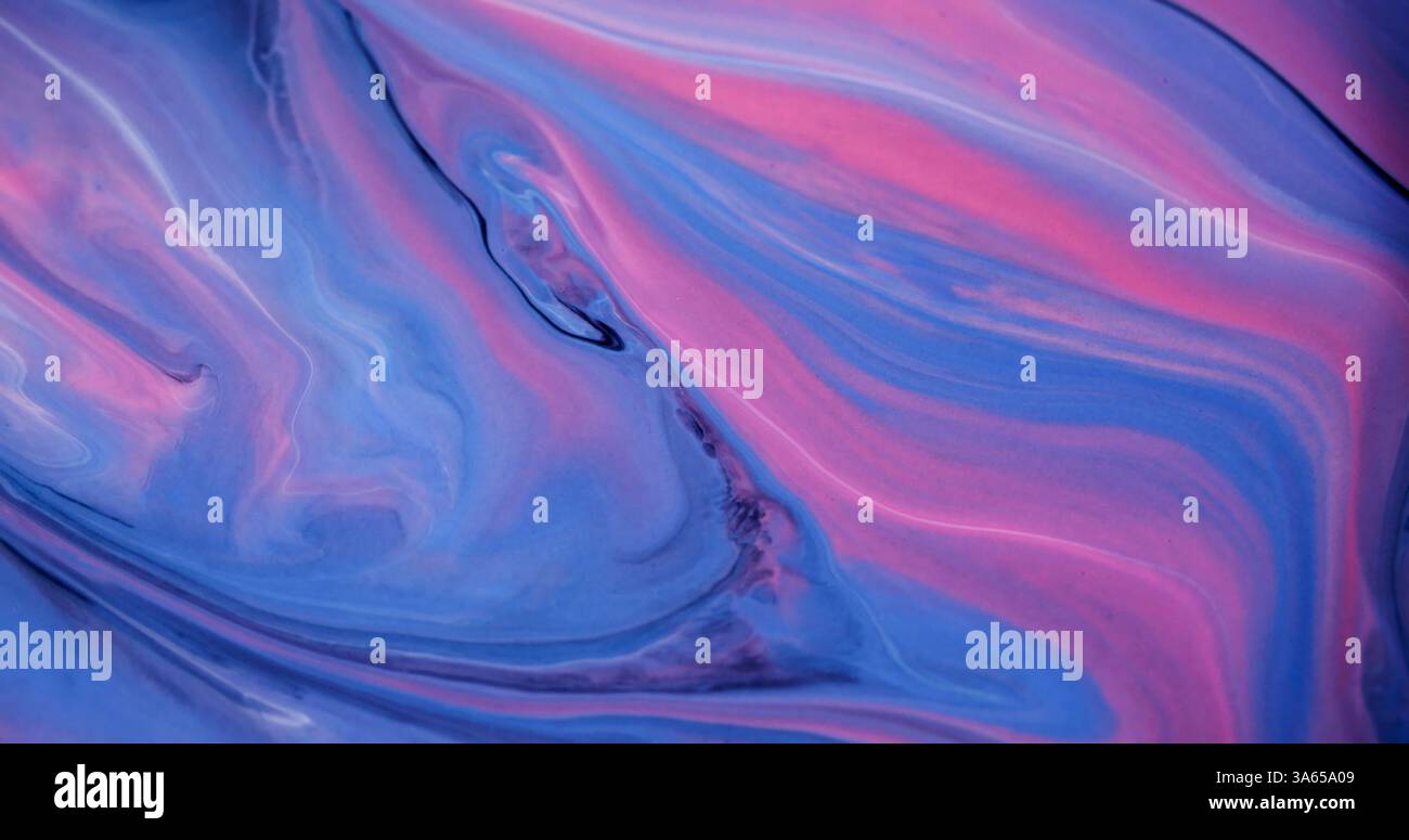 Paint particles. Marble water. Blur black pink blue color pigment ...
