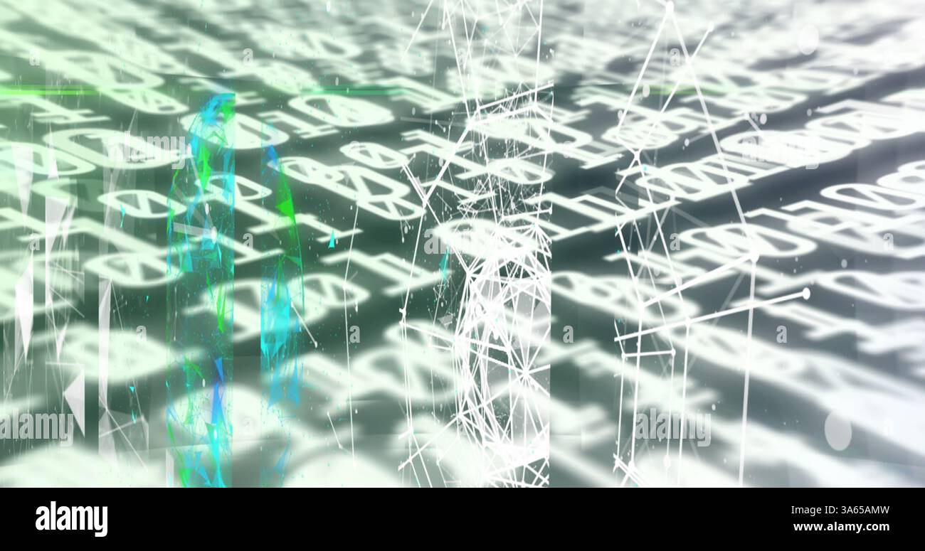 Image of binary coding numbers changing over networks of connections ...