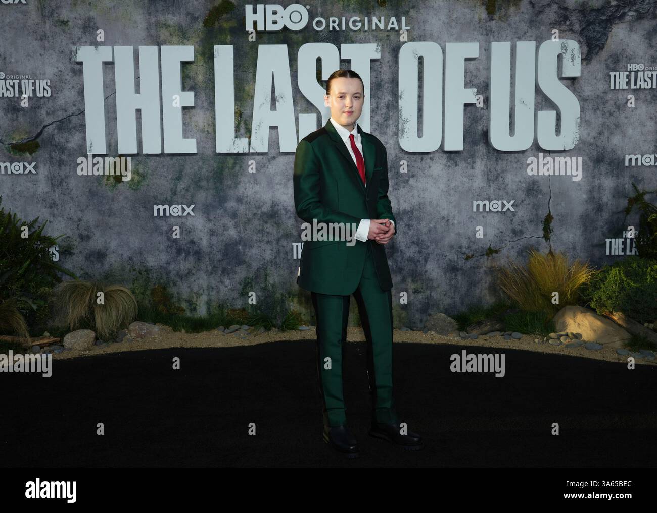 Bella Ramsey arrives at the season two premiere of "The Last of Us" on ...