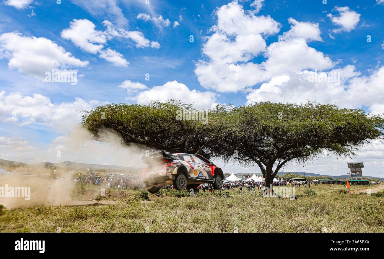 Naivasha, Kenya. 21st Mar, 2025. A photo of a rally over a jump at Miti ...
