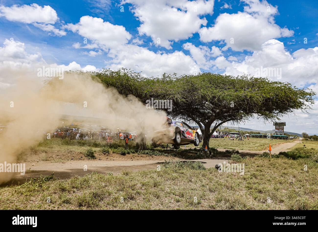 Naivasha, Kenya. 21st Mar, 2025. A photo of a rally over a jump at Miti ...