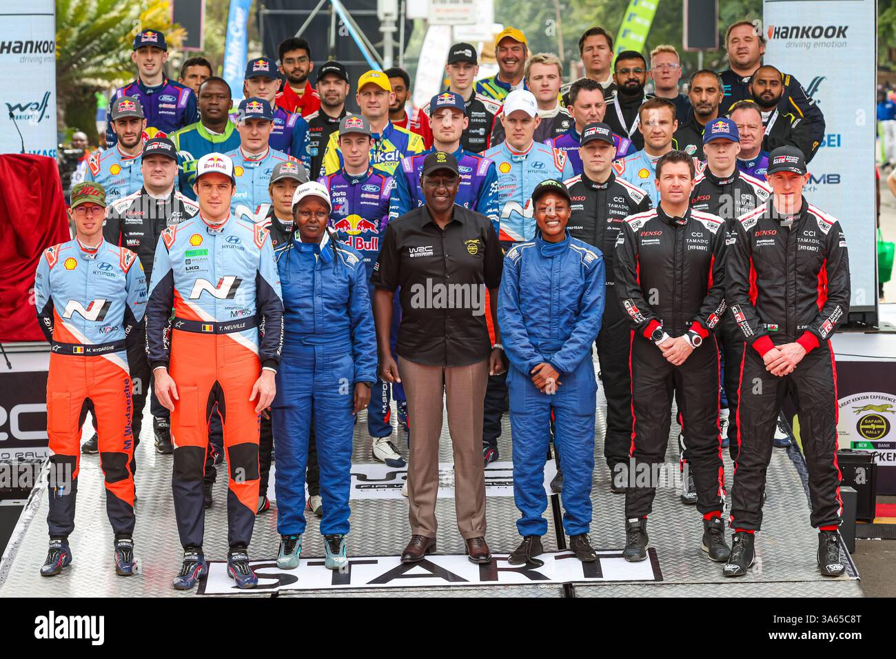 Kenyan President William Ruto poses for a photo with WRC P1, P2 and ...
