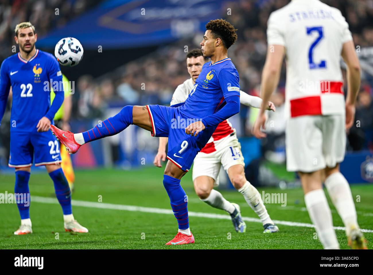 Paris, France. 23rd Mar, 2025. Desire Doue during the UEFA Nations ...
