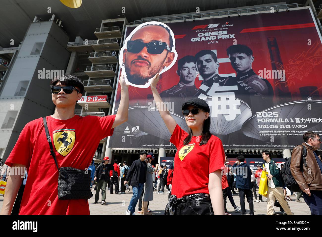 Shanghai,China.22th March 2025. F1 fans from all over the world enjoy ...