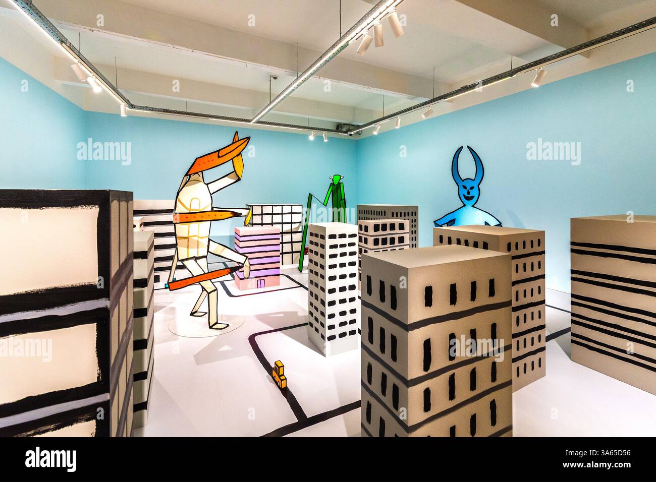 A scene from the French artist Jean Jullien art exhibition "Studiolo ...