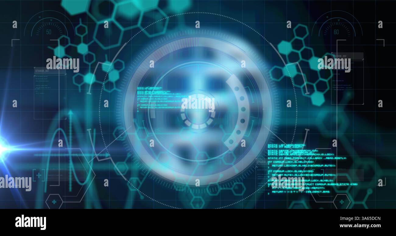 Image of scope scanning and data processing with hexagon networks on ...