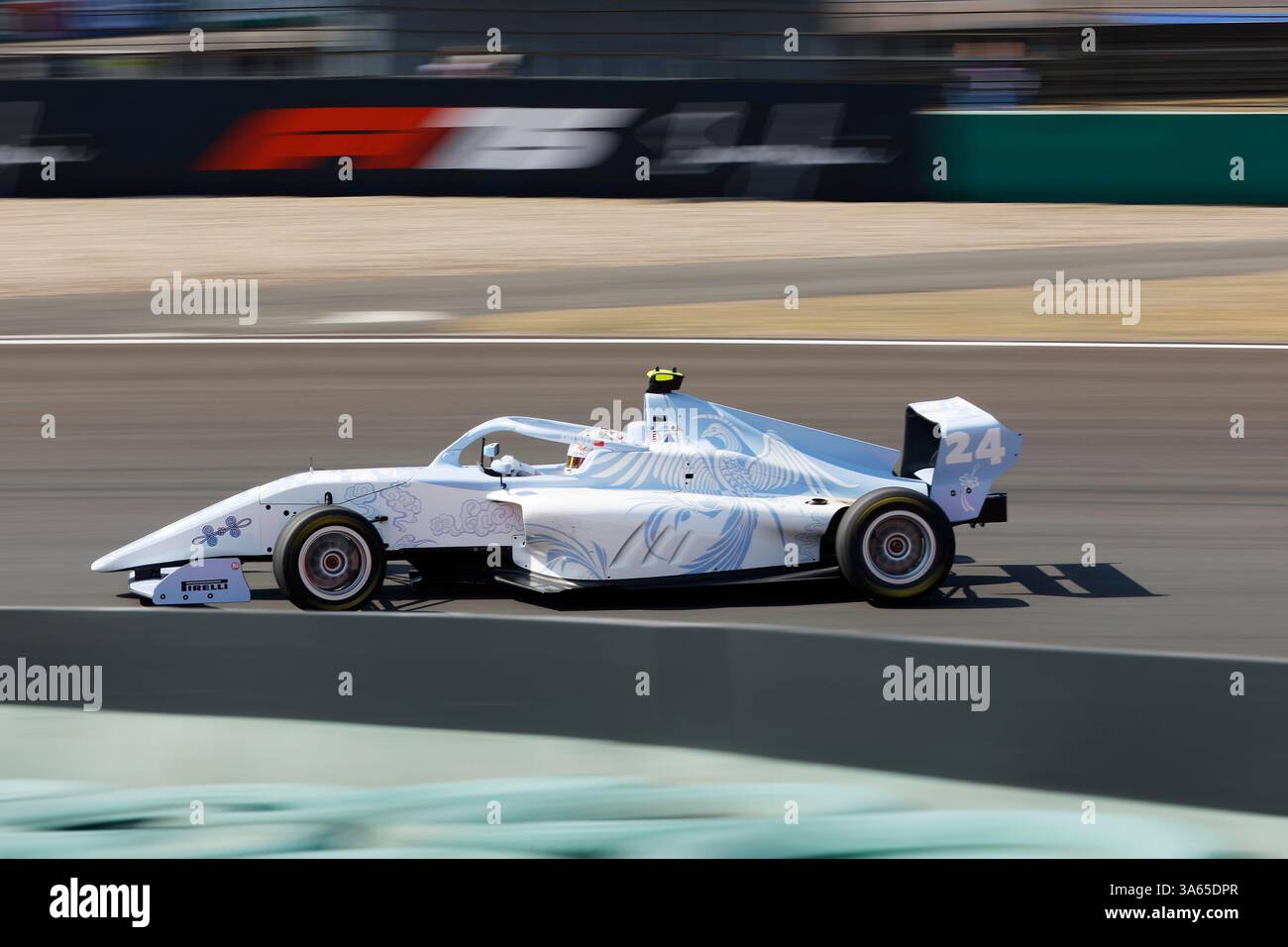 China's first female driver Shi Wei in action during the race of ...