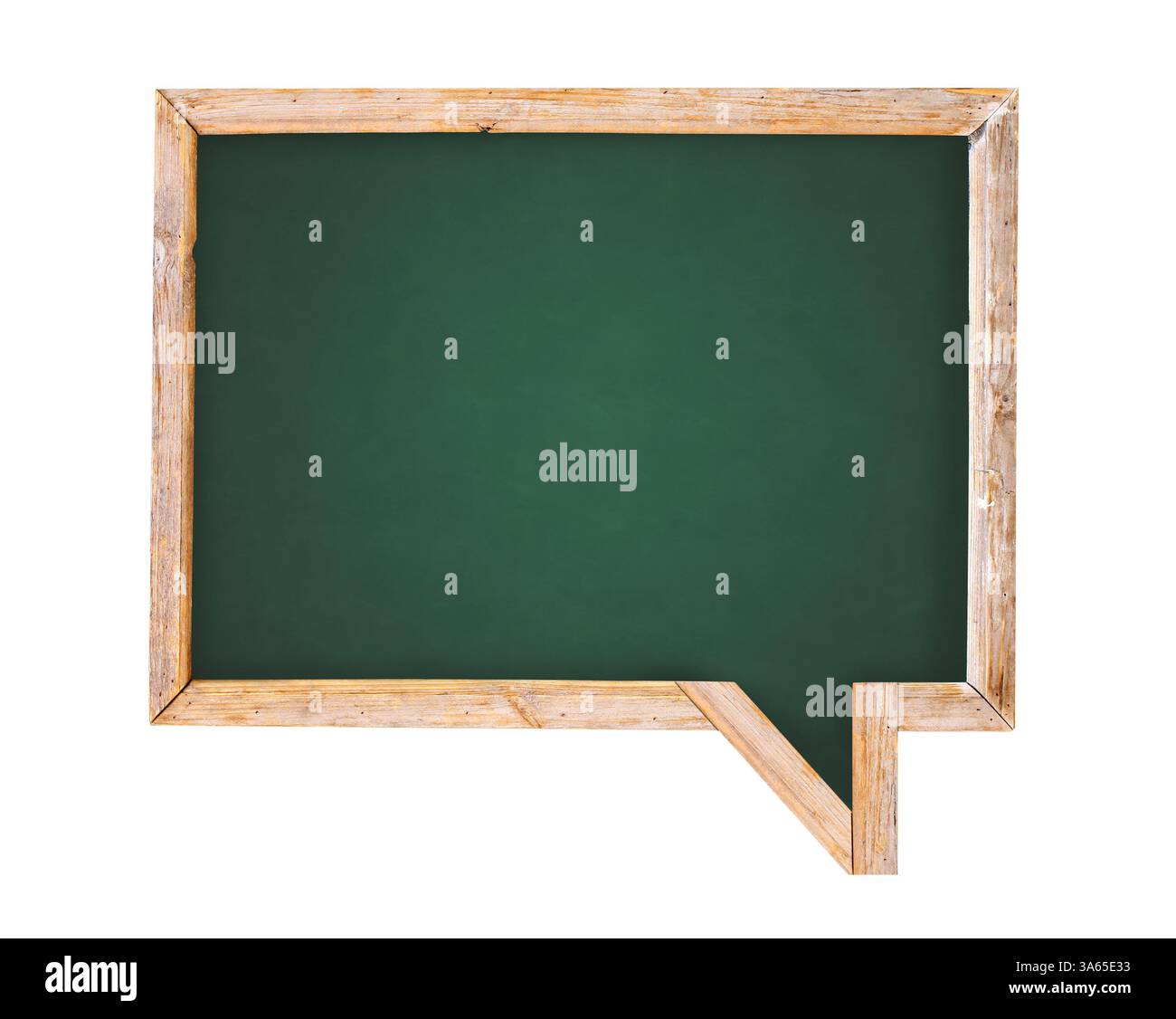Comic speech bubble shaped advertising billboard with green chalkboard ...