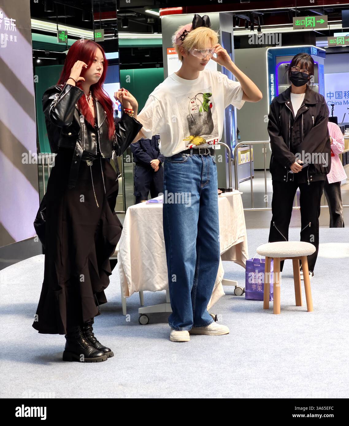 Chinese singer Zhao Rang attends an activity in Wuhan City, central ...