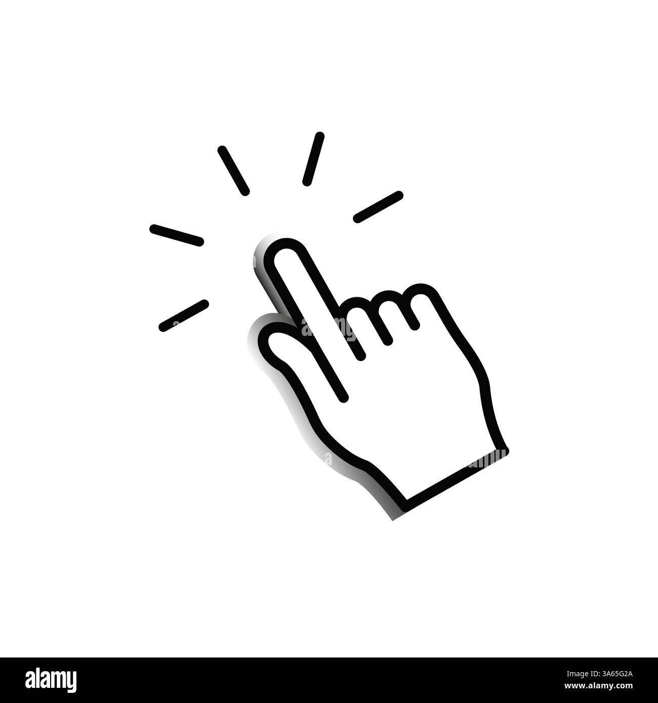 Hand click cursor animated icon hi-res stock photography and images - Alamy