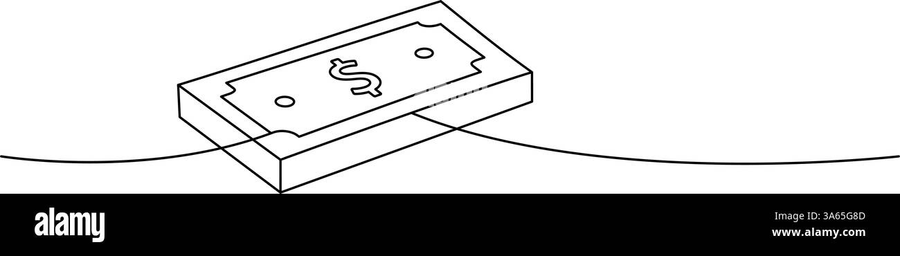 Pile of cash money one line continuous drawing. Money investment and ...