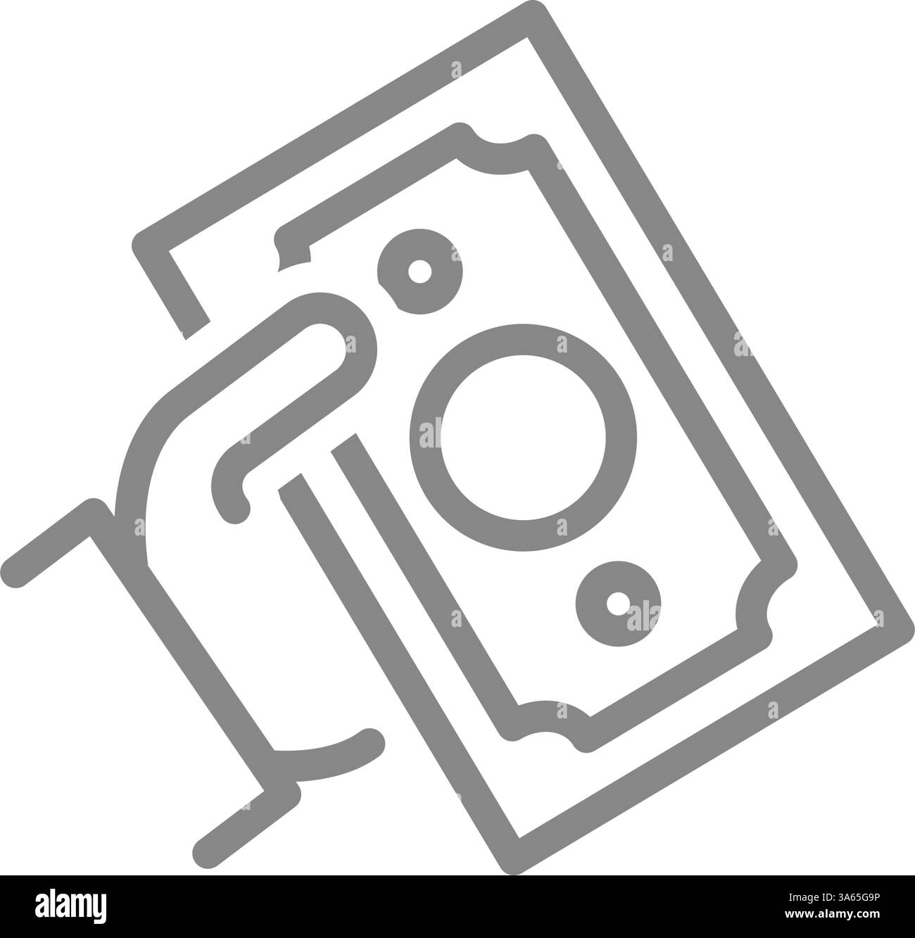 Hand holding money bill line icon. Money investments symbol. Vector ...